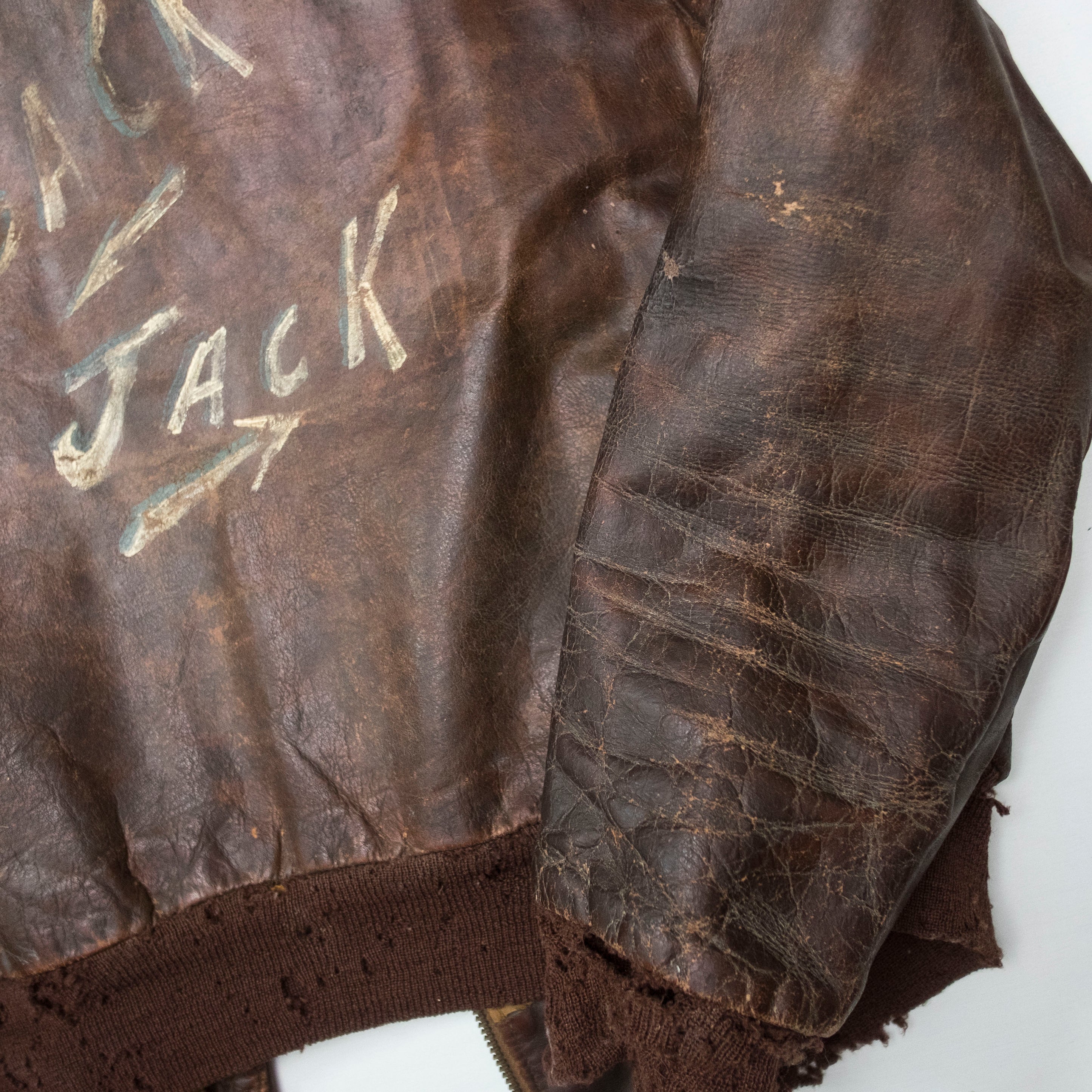Vintage A-2 Military Flight Hand Painted HUMP BACK Leather Bomber Jack ...